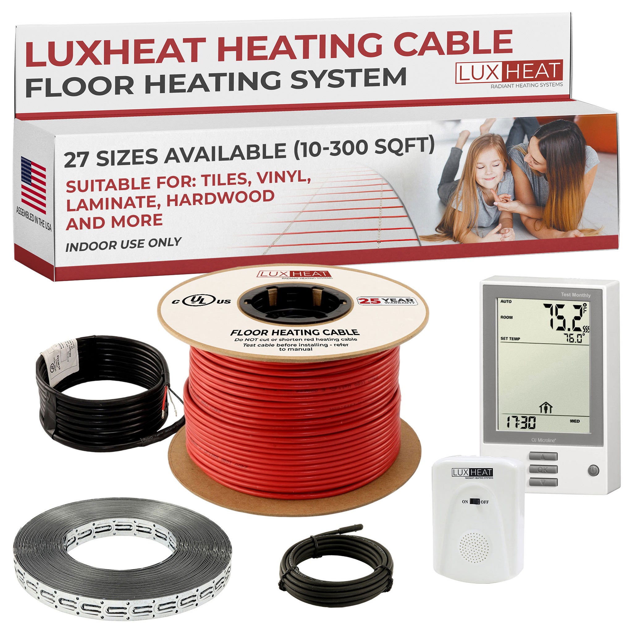 LuxHeat Radiant Floor Heating Mat System with Programmable Thermostat ...