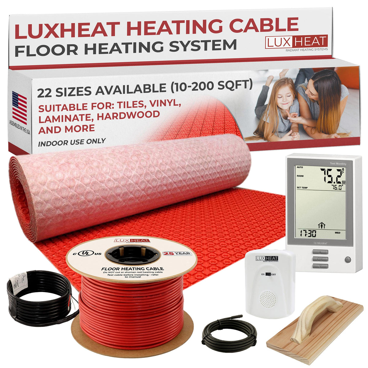 LuxHeat Radiant Floor Heating Cable System with Uncoupling Membrane ...
